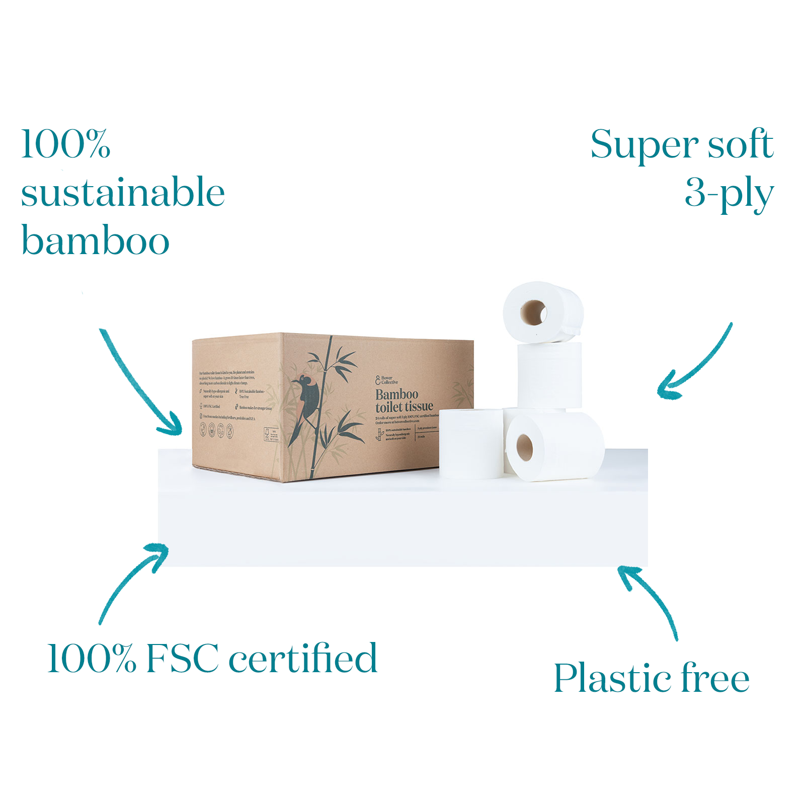 Bower Bamboo Toilet Tissue, 24-pack | Bower Collective